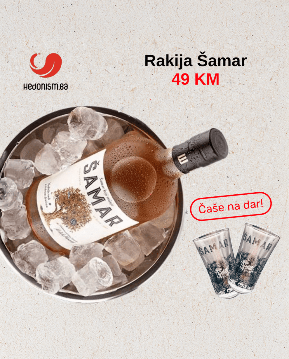 Rakija Šamar 0,7L+2 čaše gratis | hedonism.ba